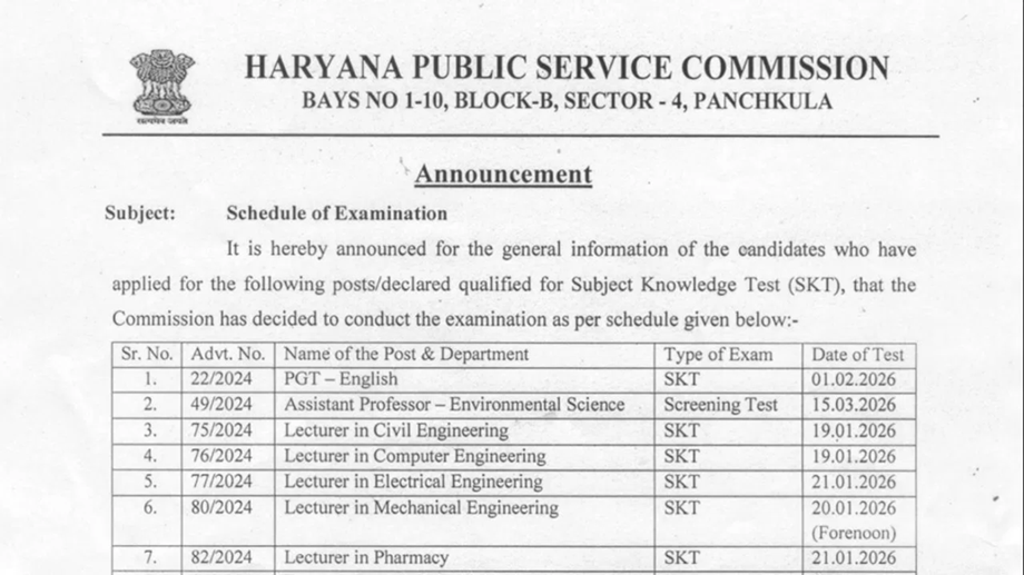 HPSC Exams Calendar 2026: Big update on recruitments in Haryana, 8 ...