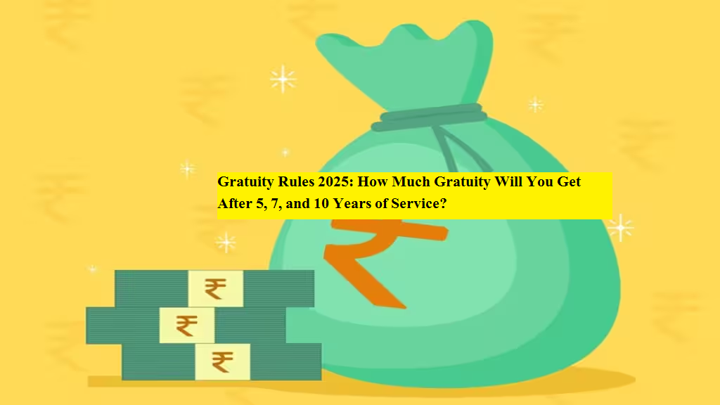 Gratuity Rules 2025: How Much Gratuity Will You Get After 5, 7, and 10 Years of Service?