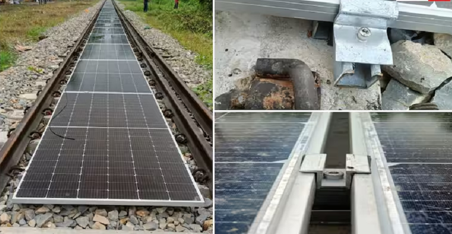 Solar panels are being installed between railway tracks; now, there ...